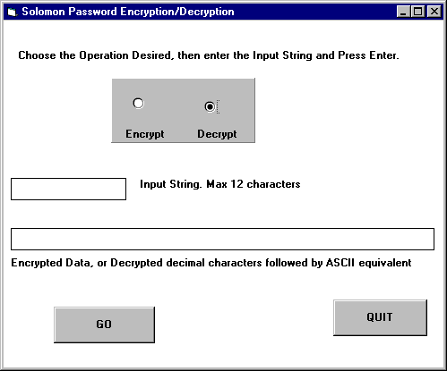 Solomon Password Encryption and Decryption
